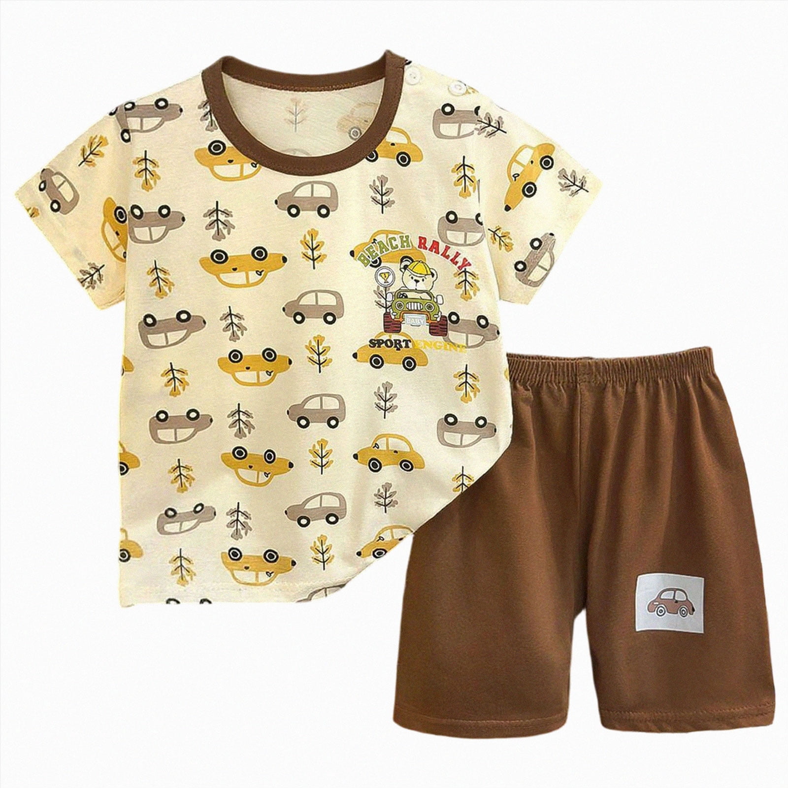 CAUYDY Toddler Baby Boy Summer Outfits Crew Neck Animals Print T-shirt ...