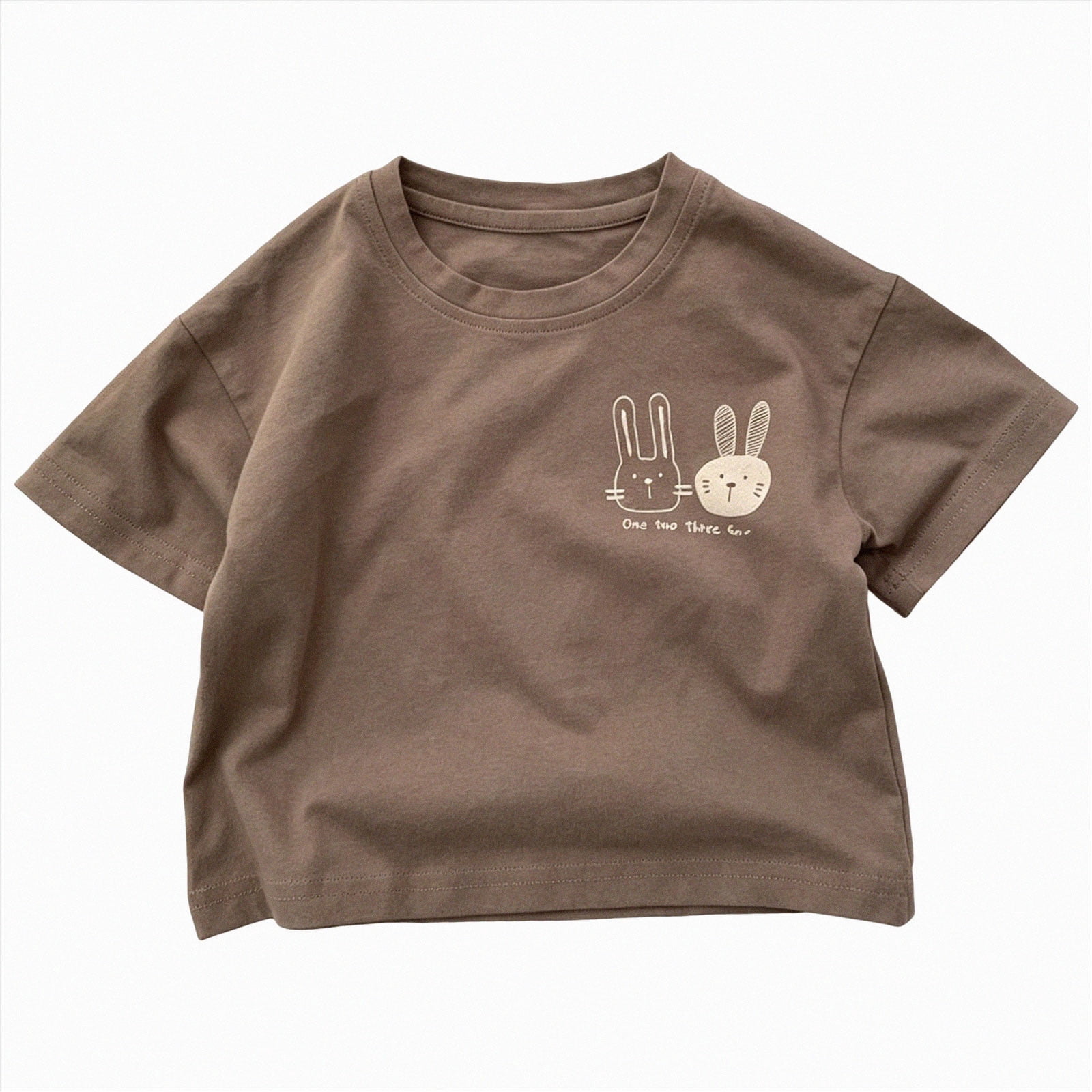 CAUYDY Toddler Baby Boy T-Shirt Summer Tee Solid Color Rabbit Print ...