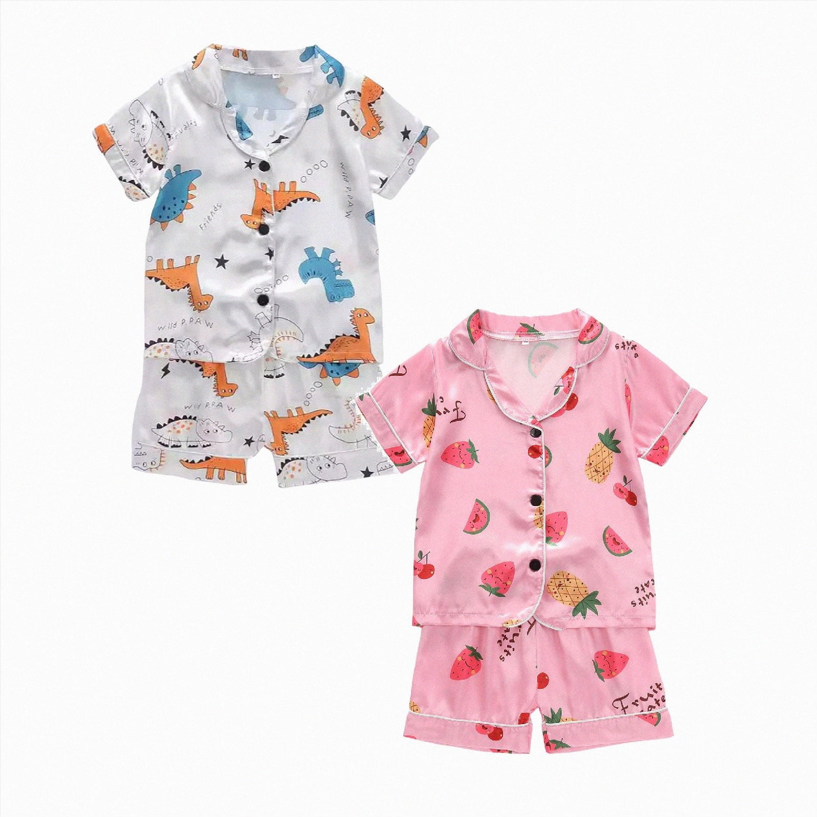 CAUYDY Toddler Baby Boys Girls Clothes Cartoon Print Button-Down Shirt ...