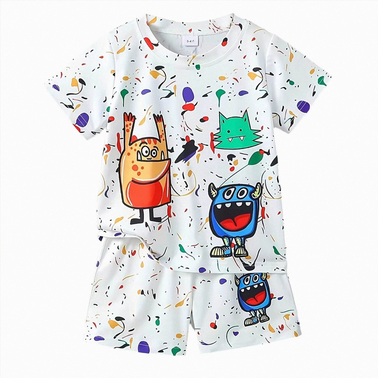 CAUYDY Toddler Baby Boys Summer Cute Little Monster Print T Shirt ...