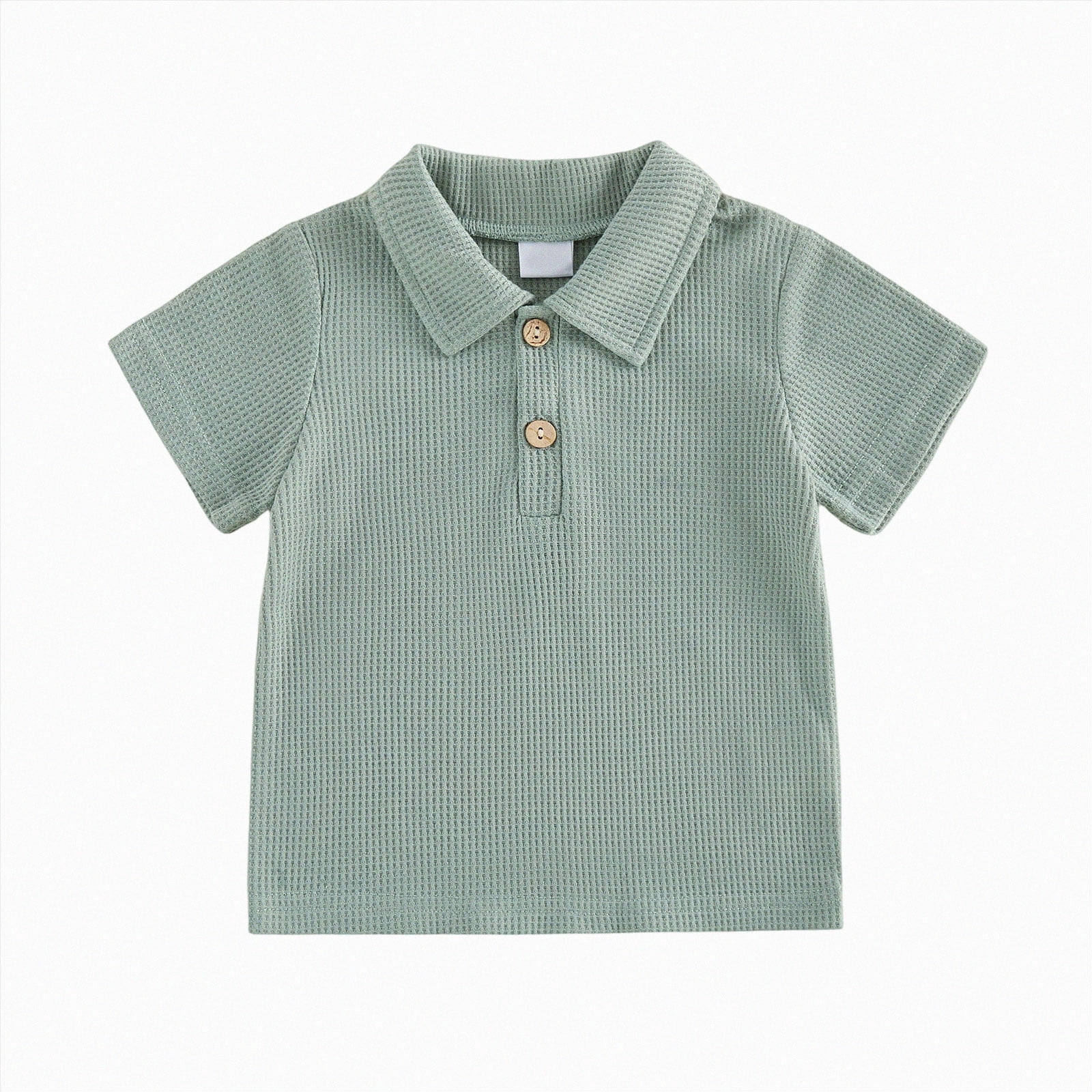 CAUYDY Toddler Baby Boys Summer Outfit Waffle Button Down Collared ...