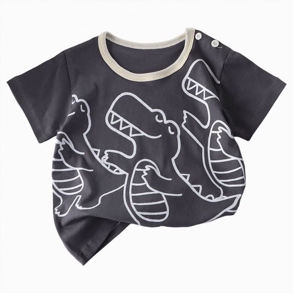 CAUYDY Toddler Baby Boys Tops Cartoon Dinosaur Print Tees Kids Cotton ...