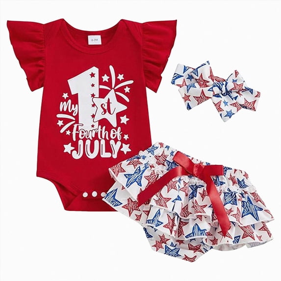 CAUYDY Toddler Baby Girl 4th of July Outfits Fourth of July Shirt USA ...