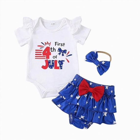 CAUYDY Toddler Baby Girl 4th of July Outfit 6 12 18 24 Months 2T 3T 4T ...