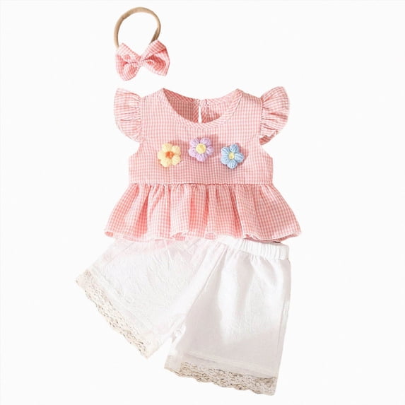 CAUYDY Toddler Baby Girl Clothes Flying Sleeve Floral Print T-shirt Top ...