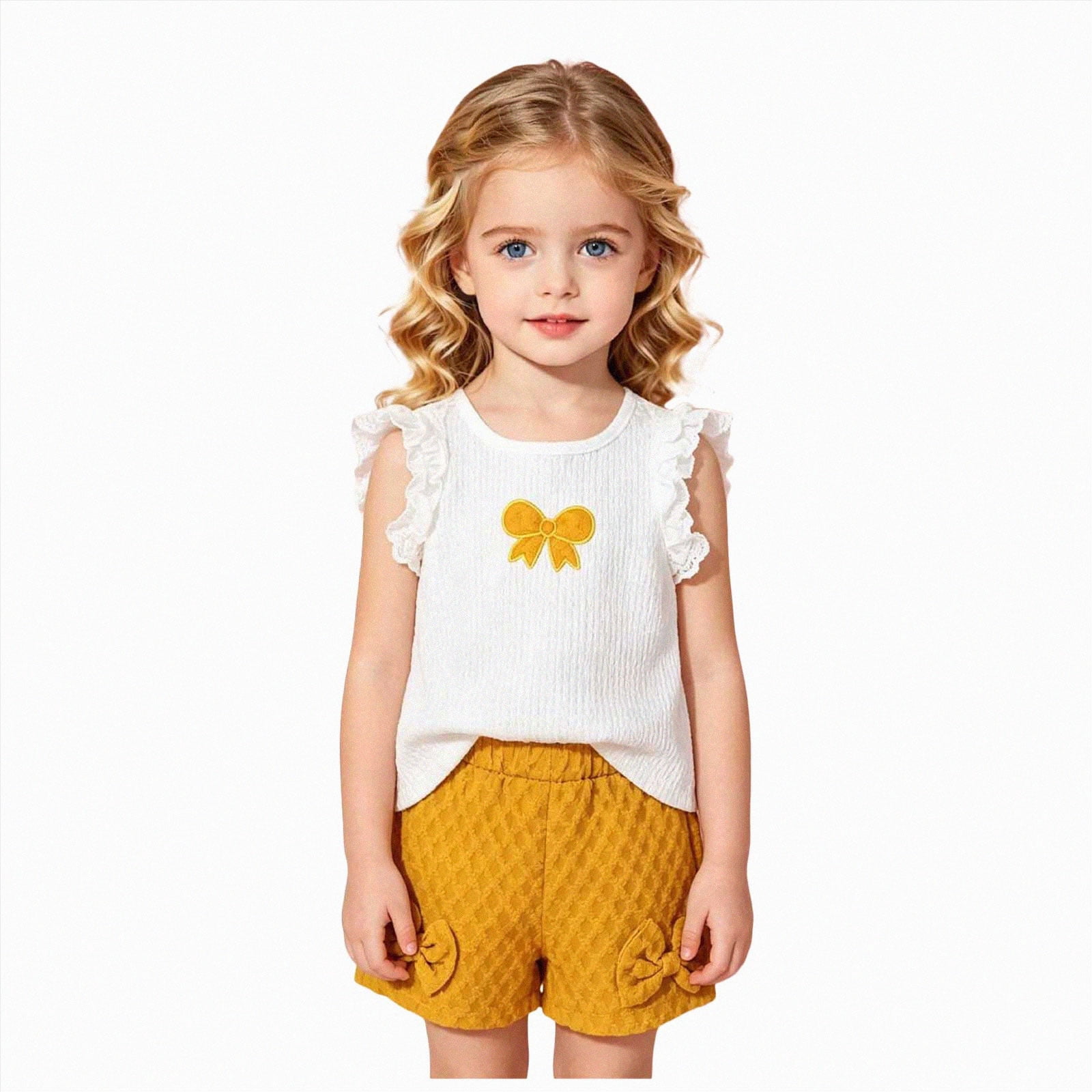 CAUYDY Toddler Baby Girl Flower Outfit Striped Flying Sleeve Shirt Tops ...