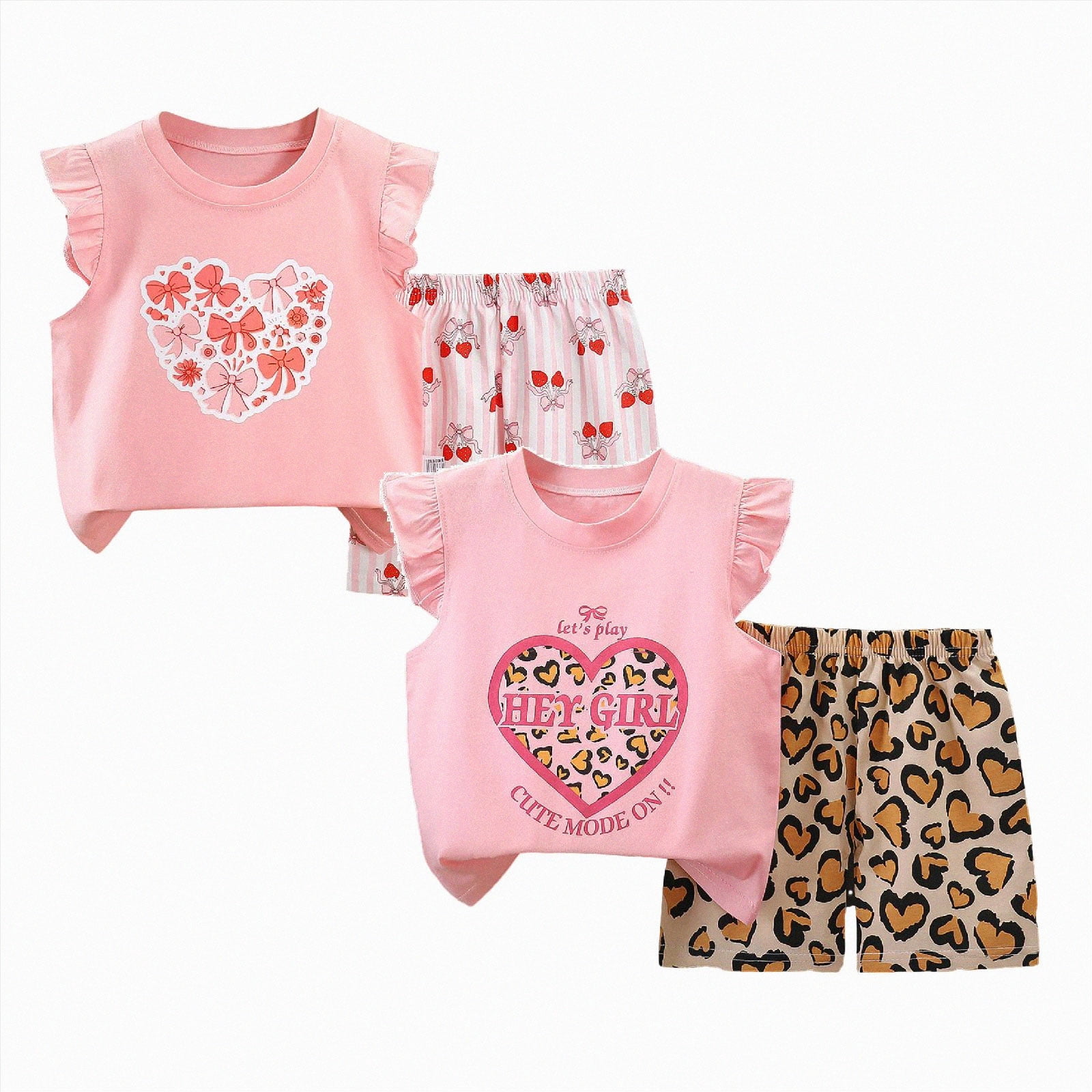 CAUYDY Toddler Baby Girl Summer Clothes Ruffle Sleeveless Top Printing ...