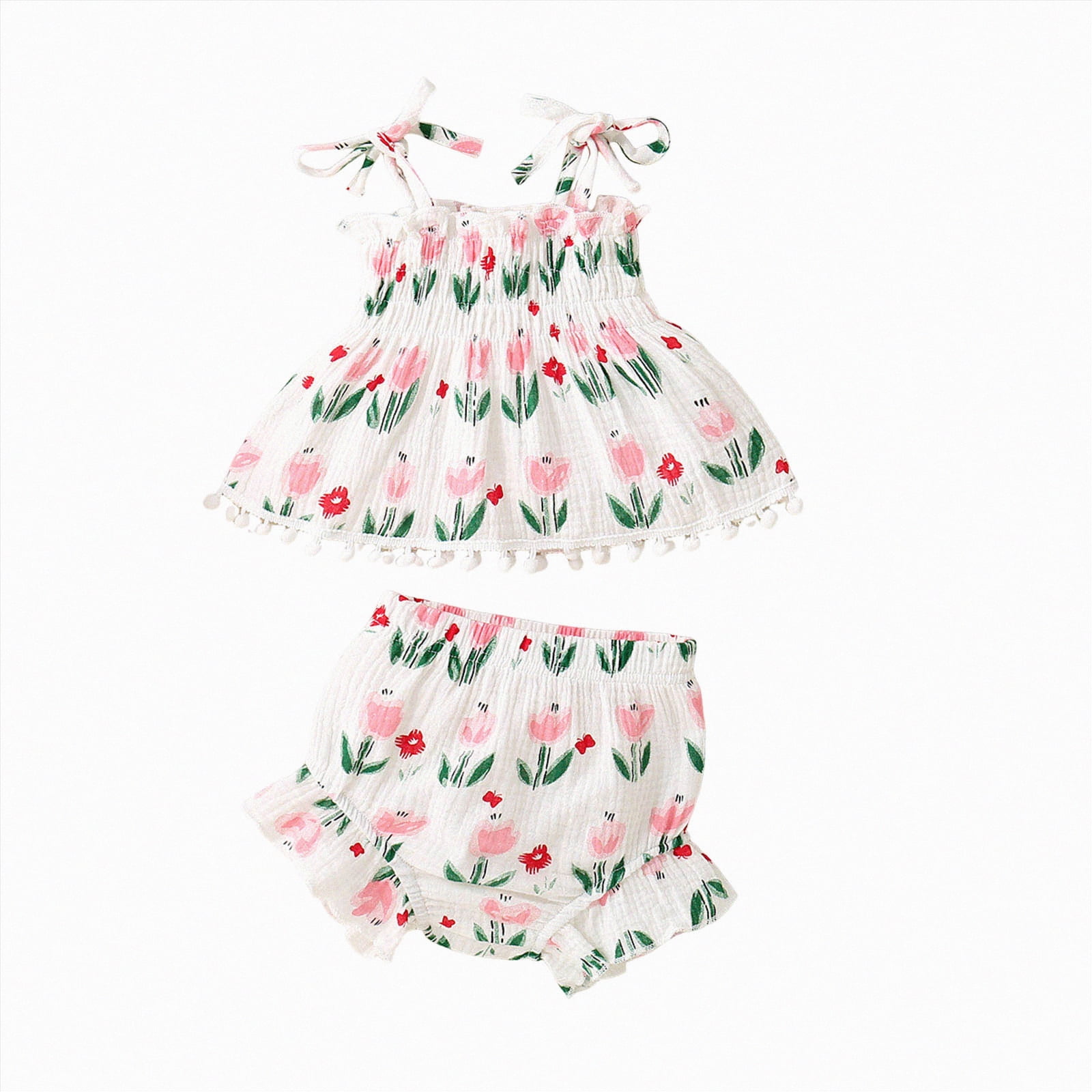 CAUYDY Toddler Baby Girls Summer Clothes Outfits Ruffled Sleeve Shirt ...
