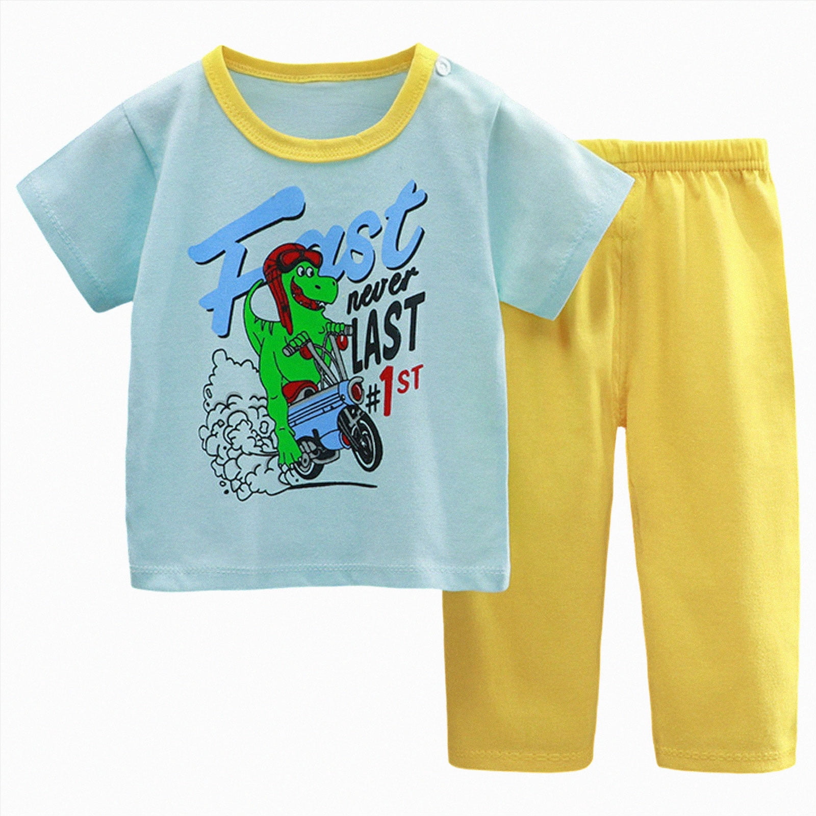 CAUYDY Toddler Boy Girl Summer Air Conditioned Dino Clothing Short ...
