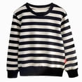 CAUYDY Toddler Boys Crewneck Sweatshirts Kids Striped Sweater Long ...