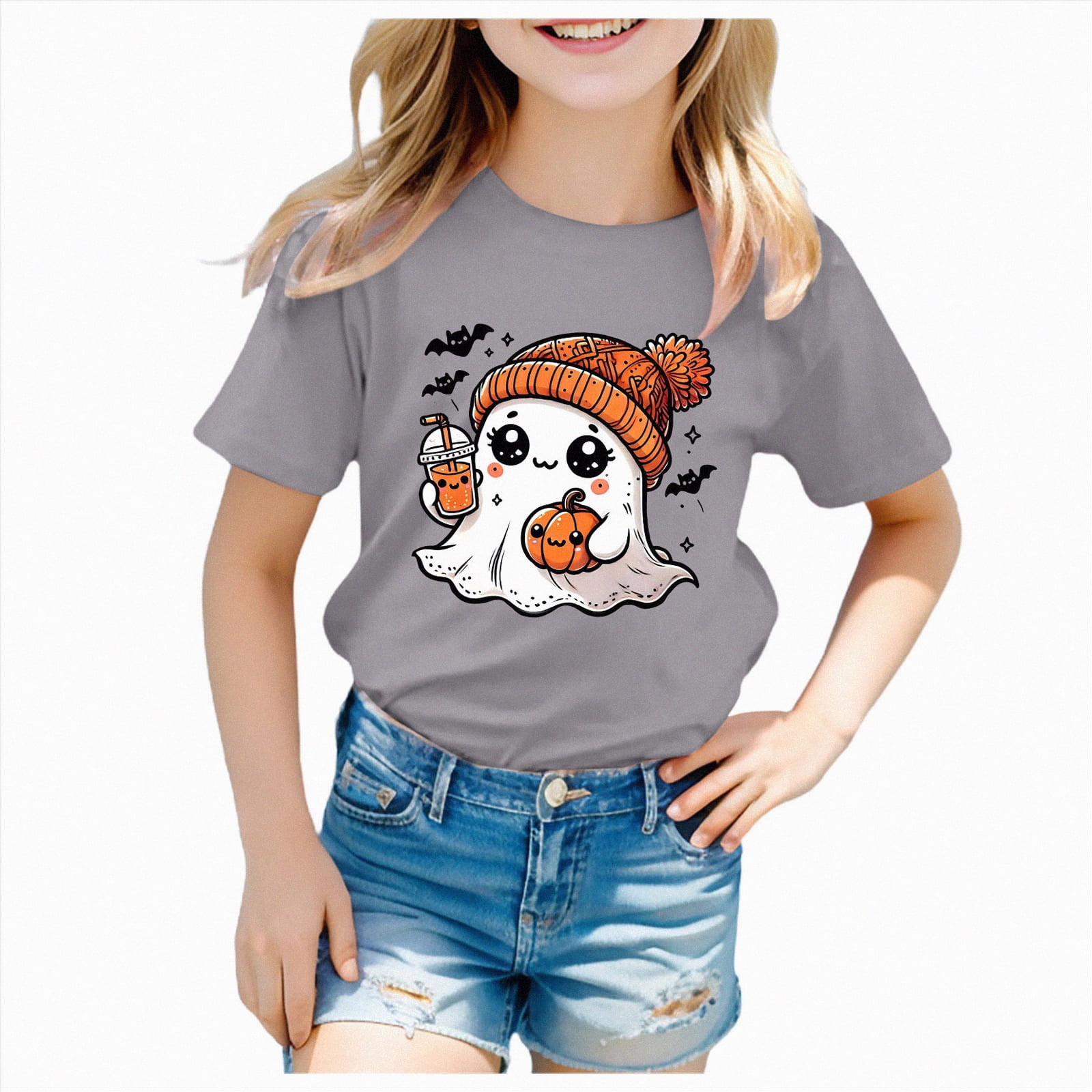 CAUYDY Toddler Boys Girls Halloween Shirts Pumpkin T Shirt Kids Short ...