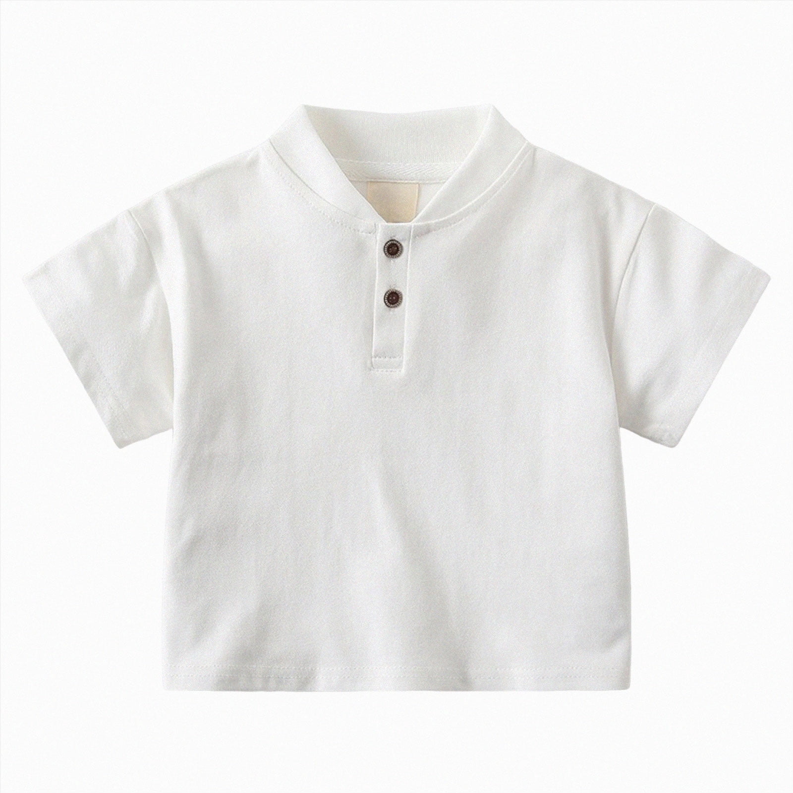 CAUYDY Toddler Boys Short Sleeve Henley Solid Shirt Casual Cotton ...