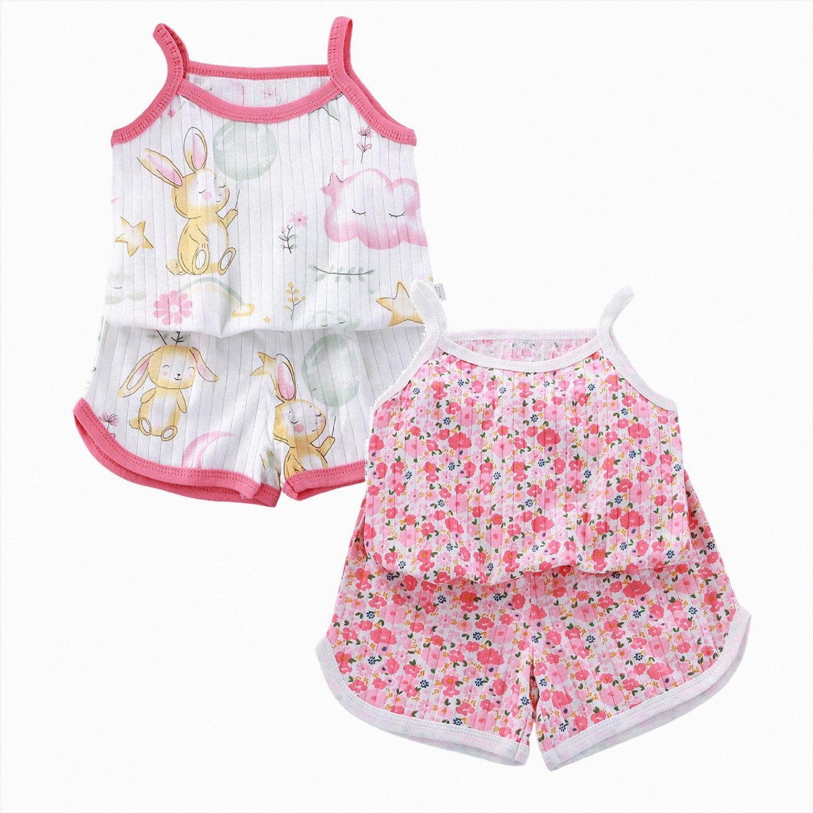 CAUYDY Toddler Girl Clothes, 4Pcs Baby Girl Summer Spring Cartoon ...