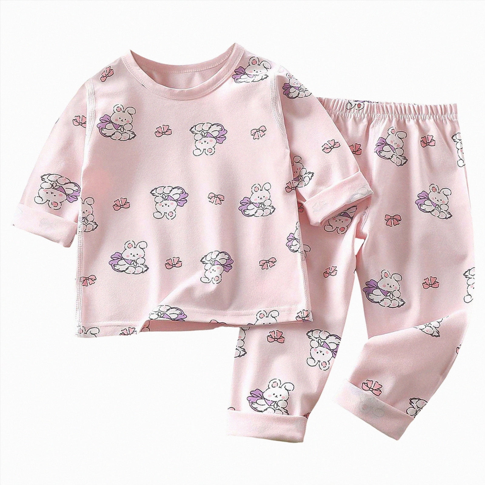 CAUYDY Toddler Girls Outfits Baby Boy Pajamas Long Sleeve T-Shirt ...
