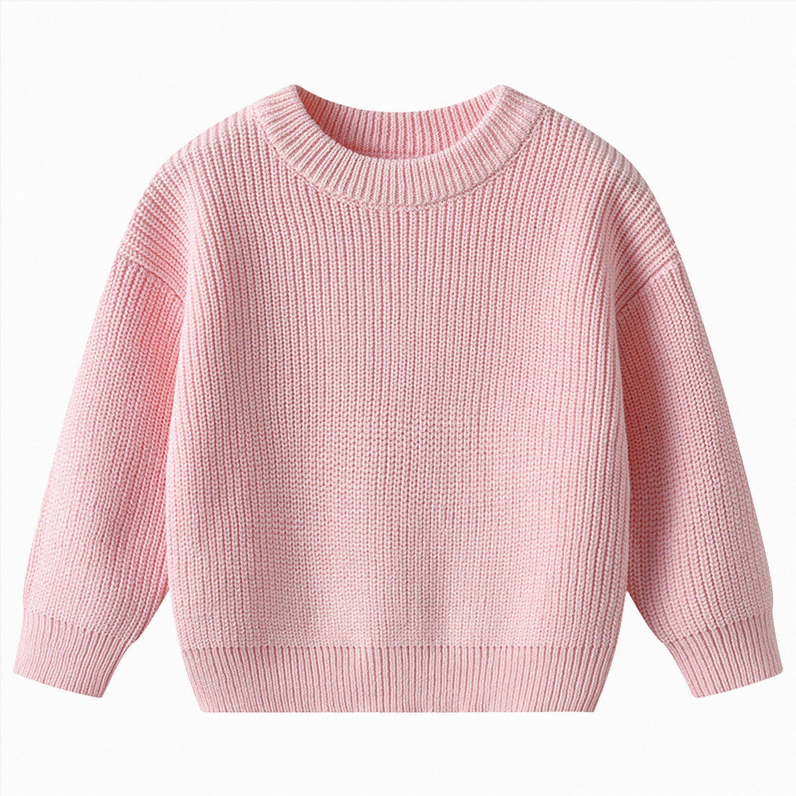 CAUYDY Toddler Knit Sweater Round Neck Cute Long Sleeve Pullover ...