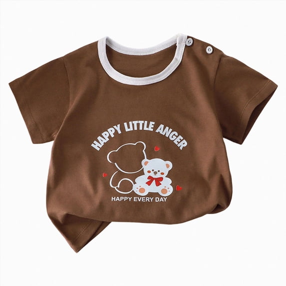 CAUYDY Toddler Summer Boys Girls T-Shirts Stripe Happy Baby Cat Print ...