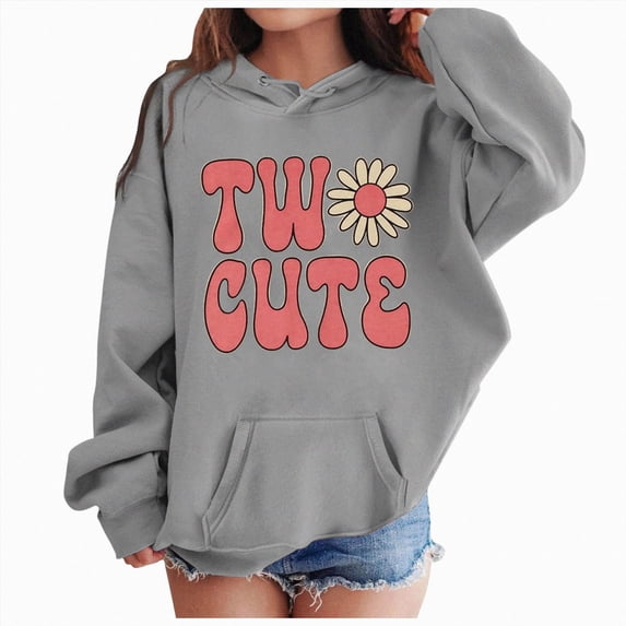 CAUYDY Trendy Hoodie for Child Girl Long Sleeve Casual Funny Letter ...