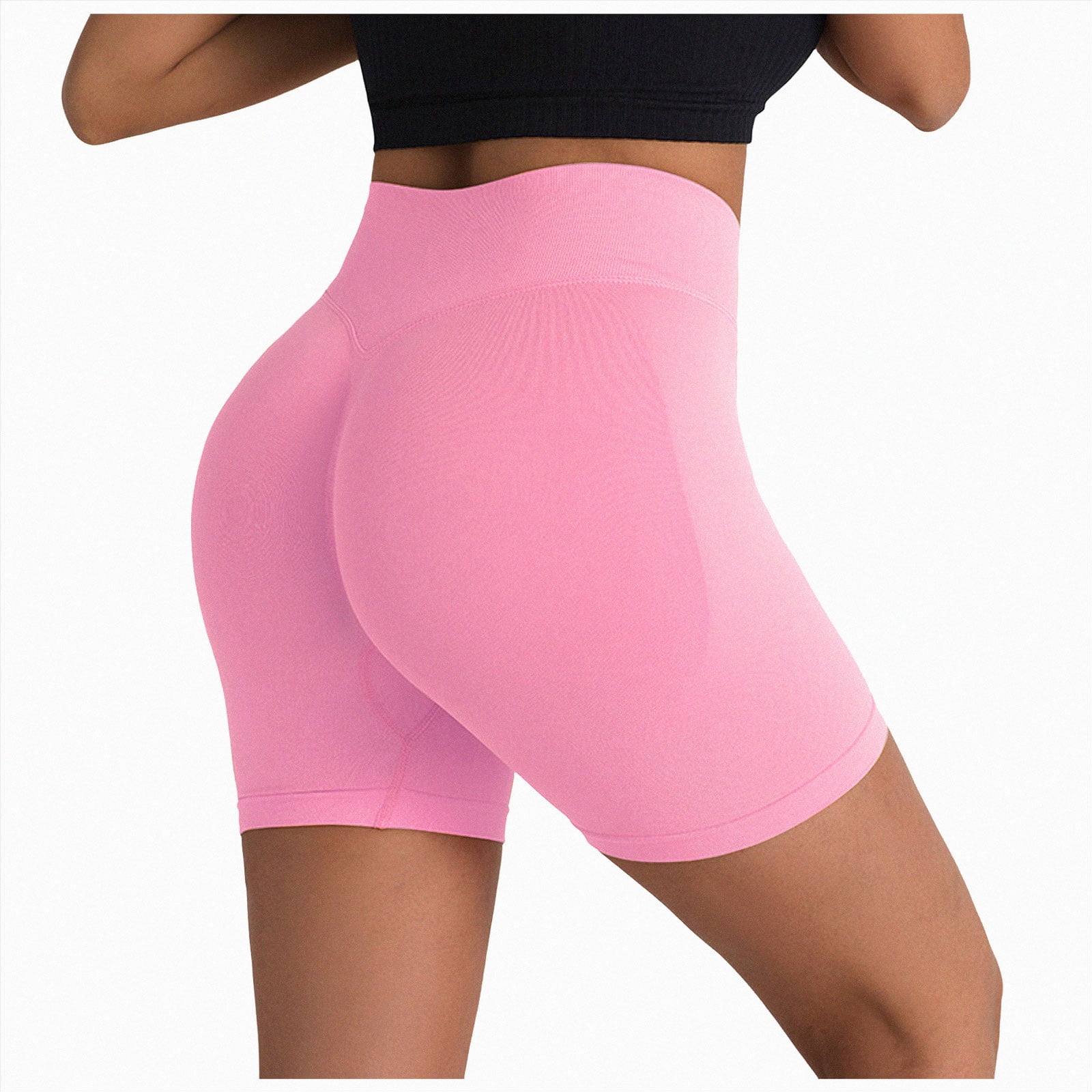 CAUYDY Women's Naked Feeling Biker Shorts High Waist Yoga Workout ...