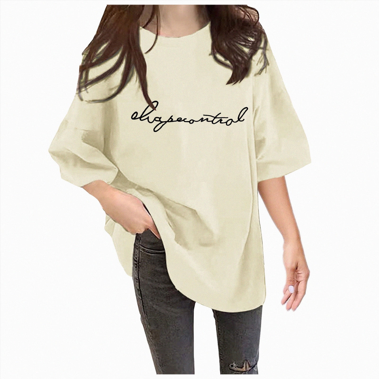 CAUYDY Womens 2026 Spring Going Out Tops Casual Short Sleeve Crewneck ...