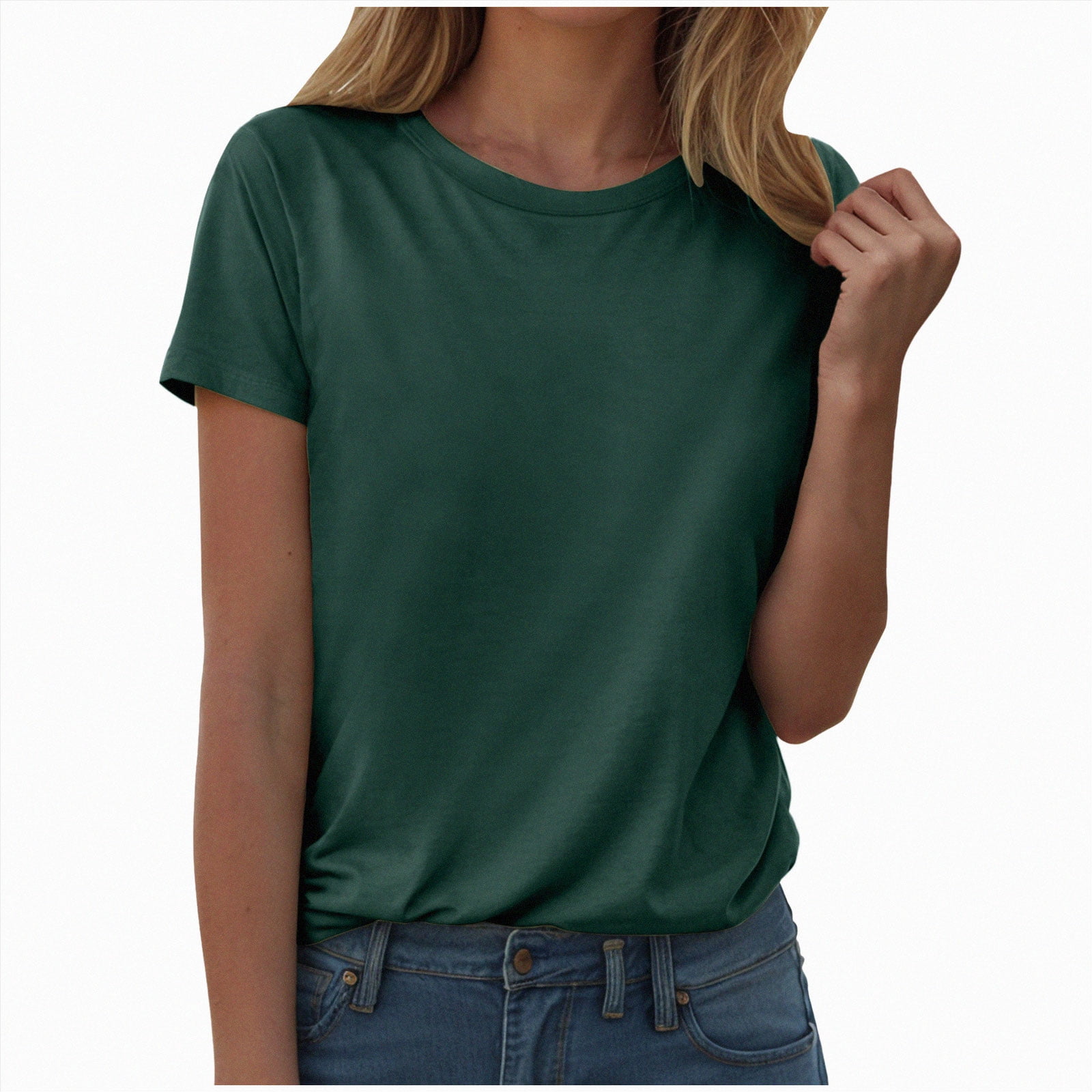 CAUYDY Womens Tshirt Short Sleeve Summer Tops Crewneck Casual Basic Tee ...