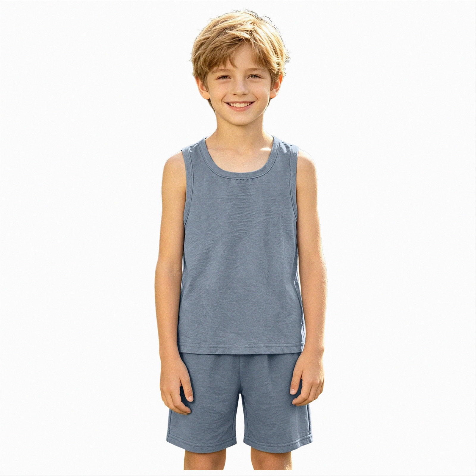 CAUYDYBaby Boy Summer Clothes 2 PCS Sleeveless Solid Tank Top and ...
