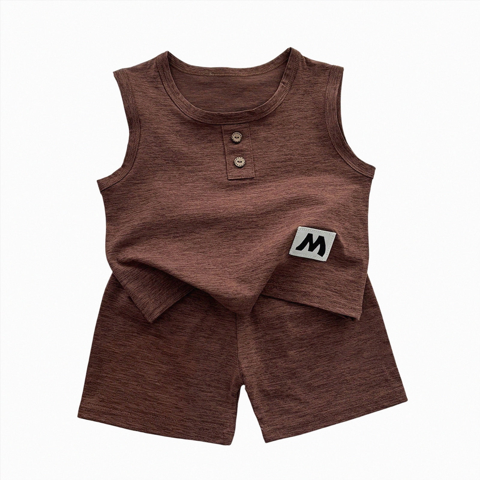 CAUYDYBaby Boy Summer Clothes Solid Color Sleeveless Tops Elastic Waist ...