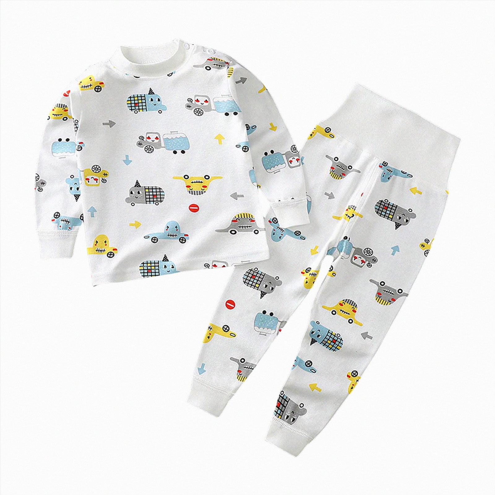 CAUYDYBaby Toddler Kids Cotton Long Sleeve High Waisted Pants Cute ...