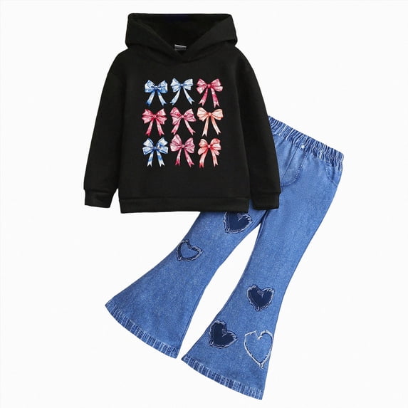 CAUYDYGirl's Hoodie Sweatshirt 2 Piece Casual Outfit Jewelry Bow Long ...