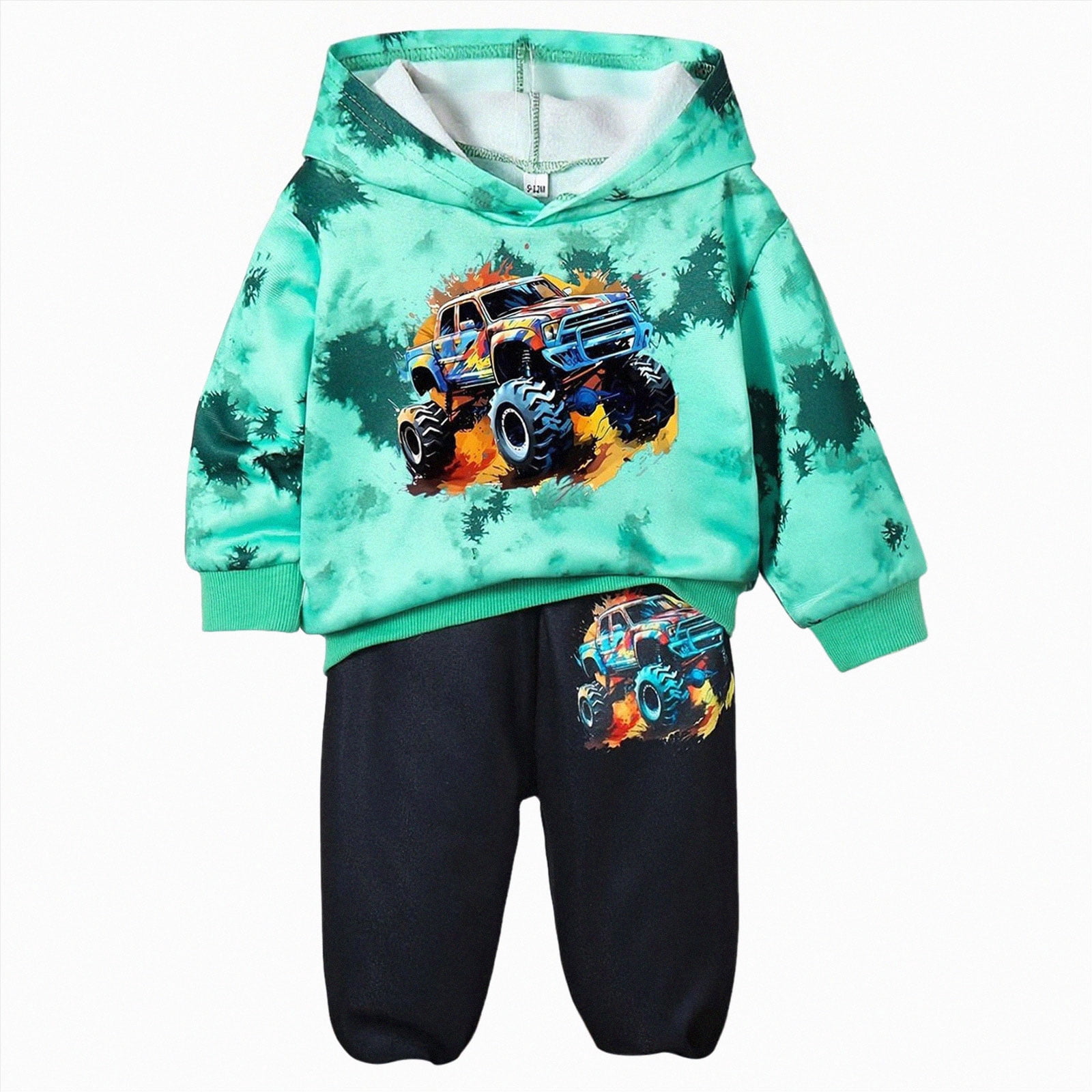 CAUYDYToddler Boys' Truck Print Pullover Hoodie and Sweatpants Set For ...