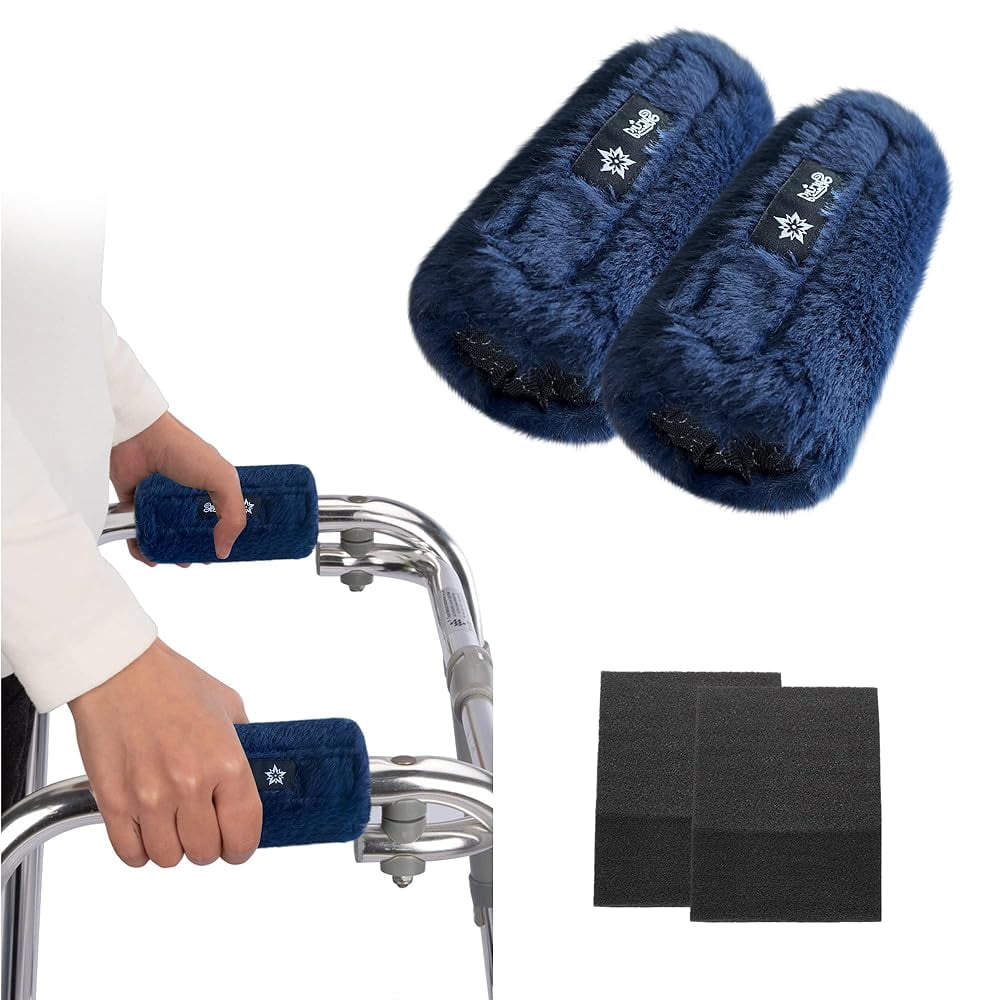 CAVENDY Fluffy Walker Handle Pads, Non-Slip Universal Walker Grips ...