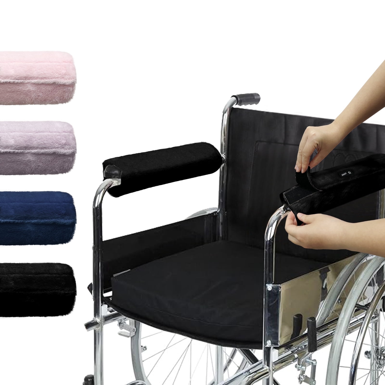 CAVENDY Memory Foam Wheelchair Armrest Pads, 2-Piece Set, Velvet Cover ...