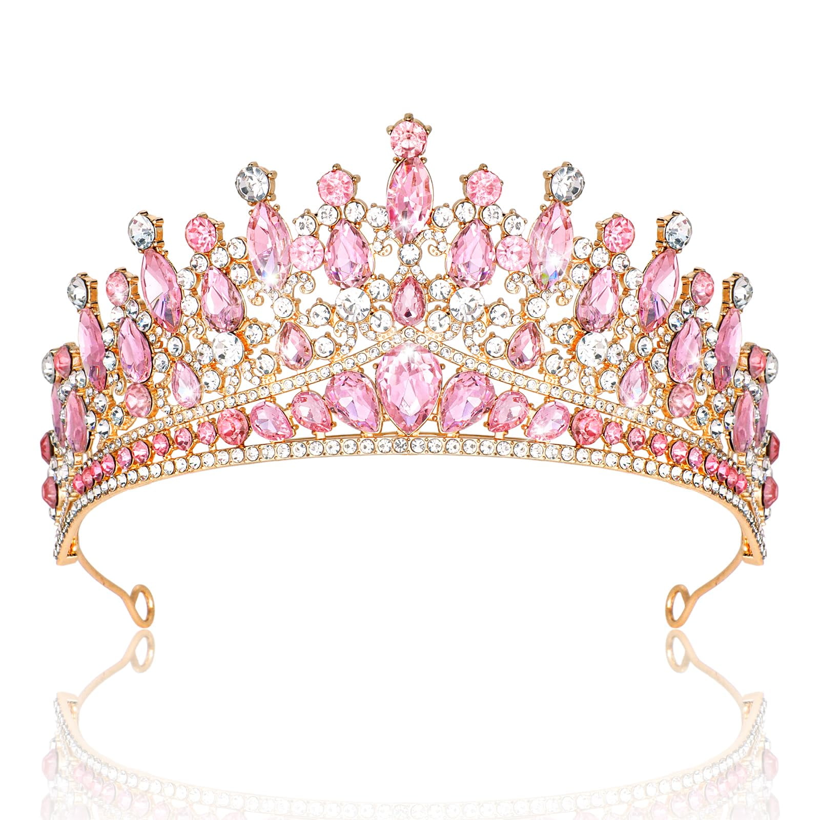 CAVETEE Birthday Crowns for Girls, Pink BSL1 Tiaras and Crowns for ...