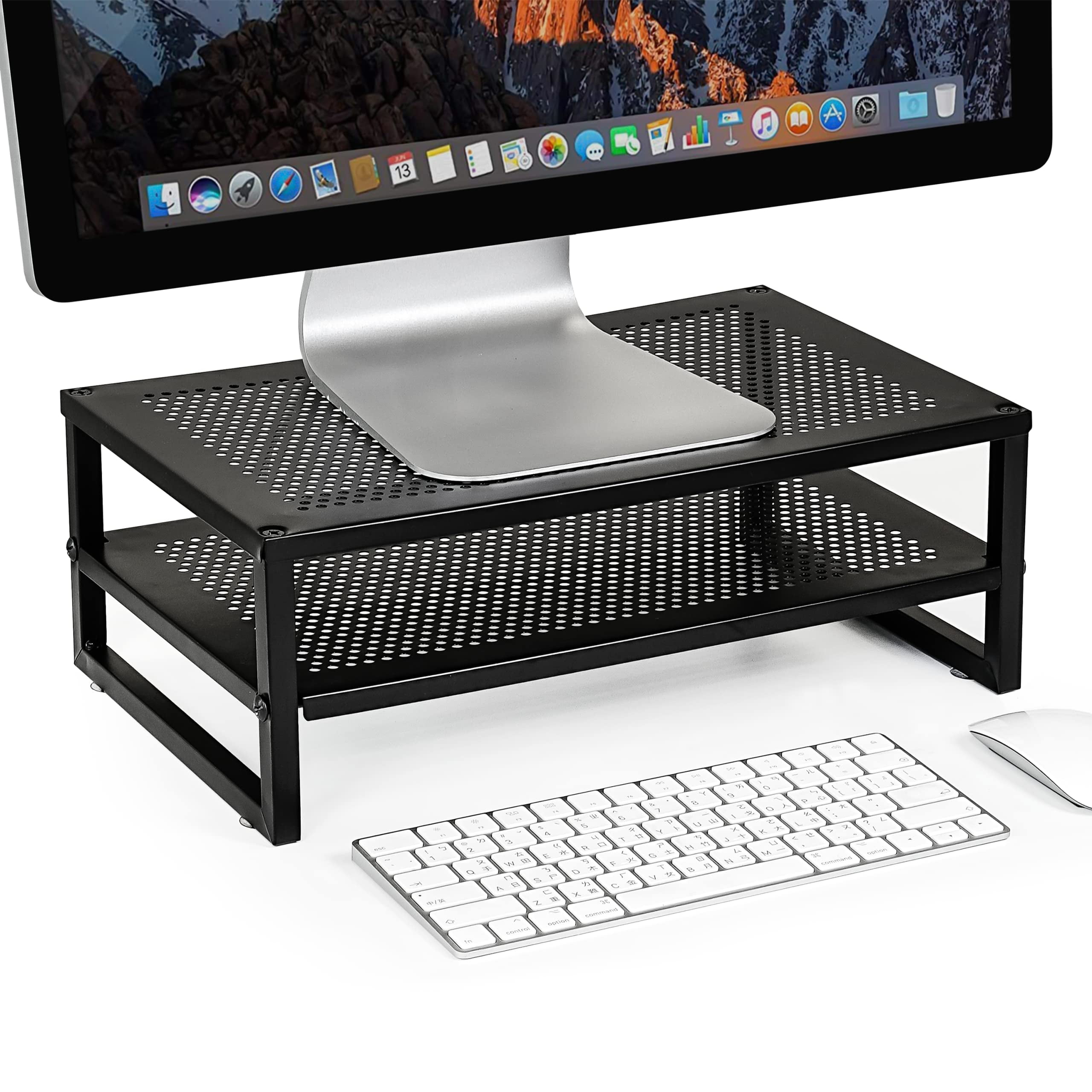 CAXXA 2-Tier Metal Laptop PC Monitor Stand Riser MAX 50 LBS Loading for ...