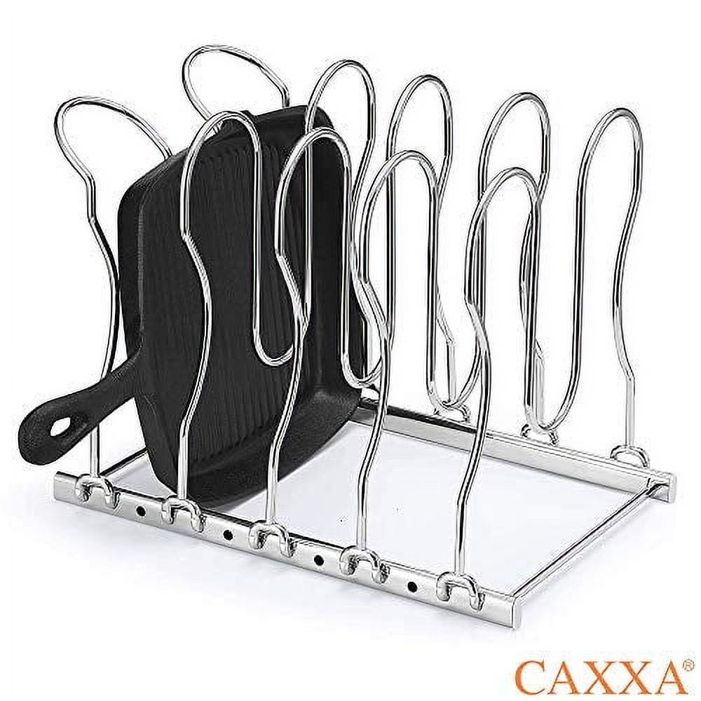 CAXXA Heavy Duty Pan Rack, Pot Lid Rack, Kitchen Cabinet Pantry ...