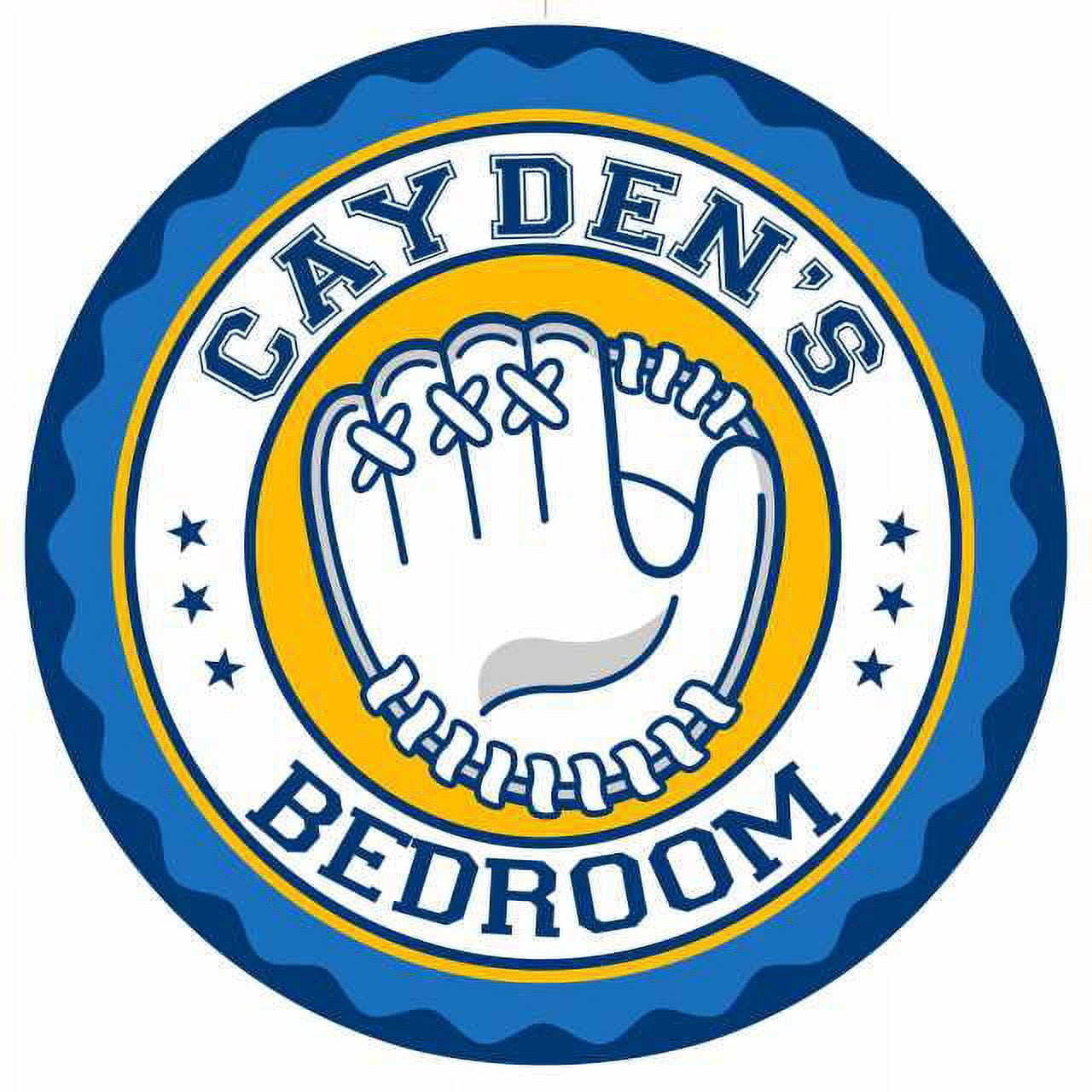 CAYDEN'S Baseball Glove Bedroom 14" Round Metal Sign Boys Room ...
