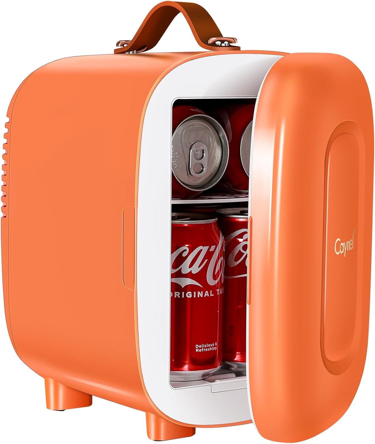 CAYNEL Mini Fridge Portable Thermoelectric 4L/6 Can AC/DC Cooler and ...