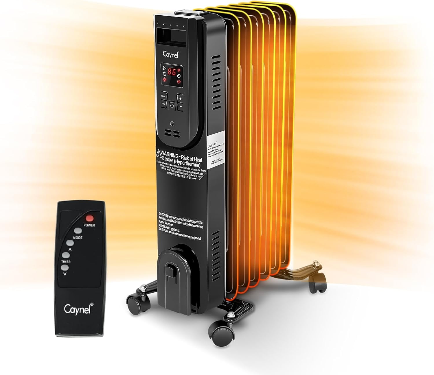 CAYNEL Space Oil Filled Radiator Heater with Adjustable Thermostat,24H ...