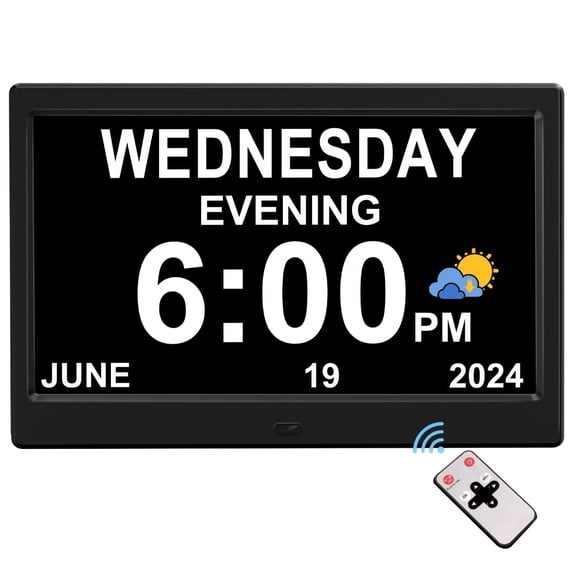 CAZOKASI Extra Large Impaired Vision Digital Alarm Clock with Day and ...