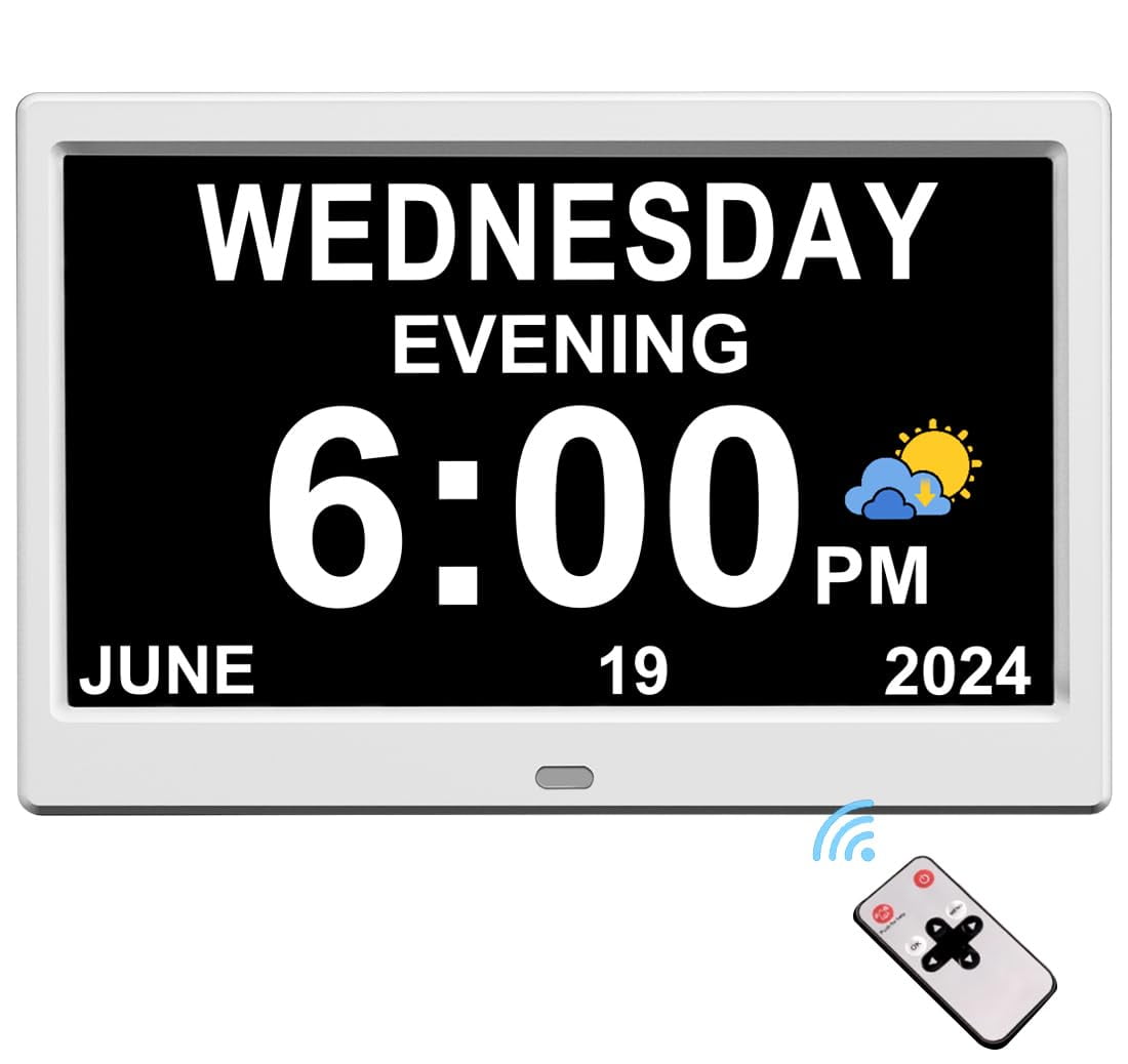 CAZOKASI Extra Large Impaired Vision Digital Alarm Clock with Day and ...