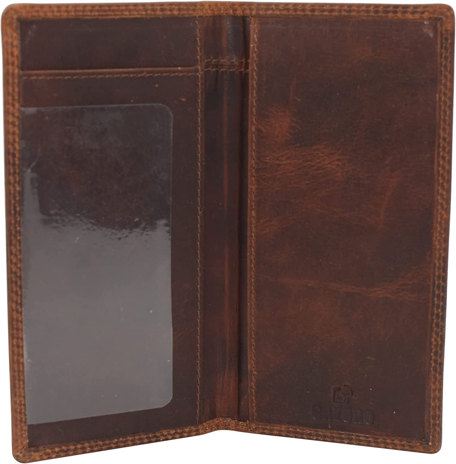CAZORO RFID Blocking Vintage Leather Slim Bifold Standard Checkbook ...