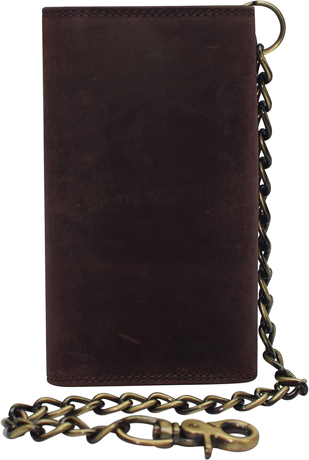 CAZORO USA Motorcycle Chain Wallet for Men 100% Natural Genuine Leather ...
