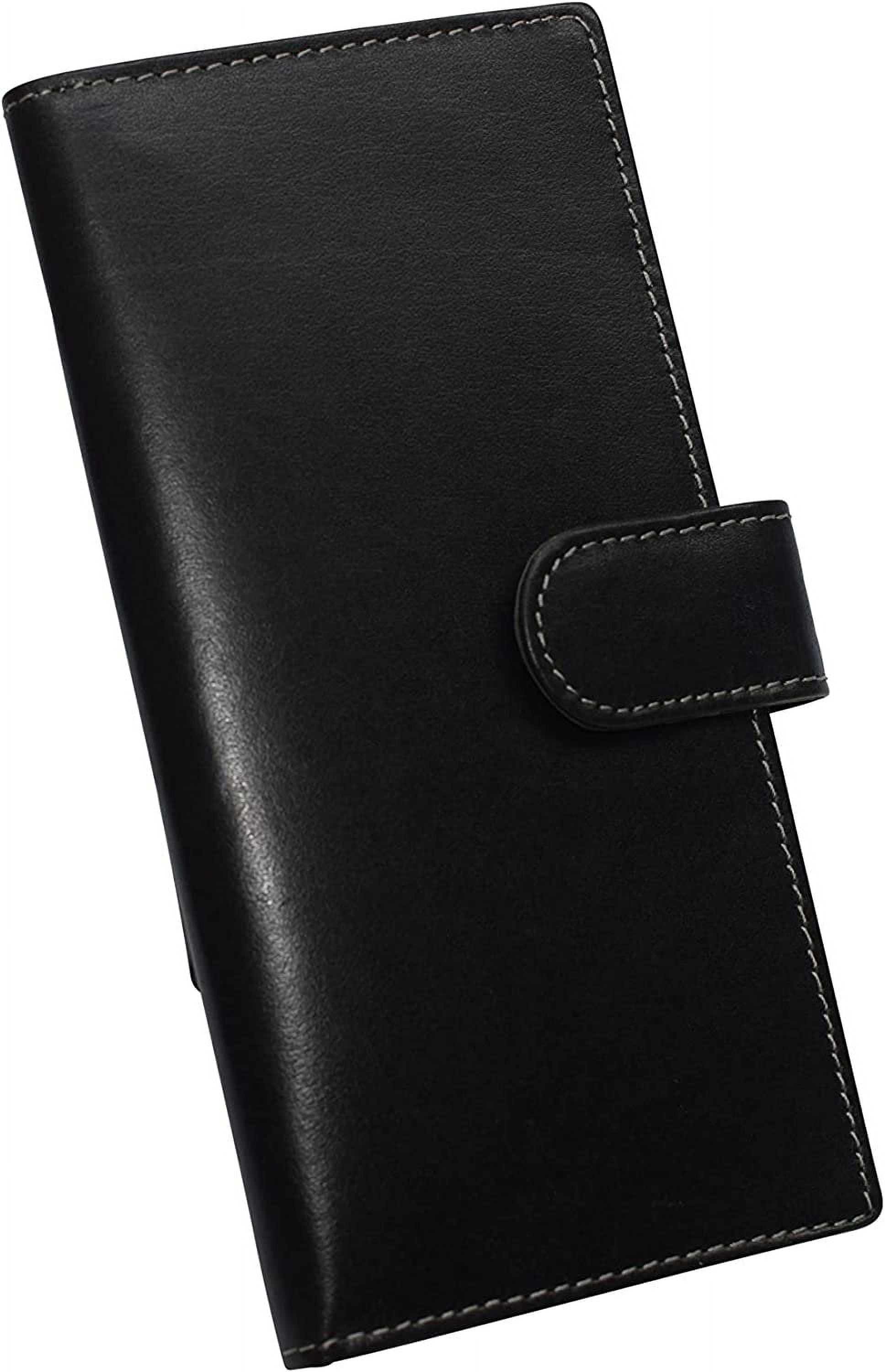 CAZORO Vintage Genuine Leather RFID Checkbook Cover Wallet with Snap ...