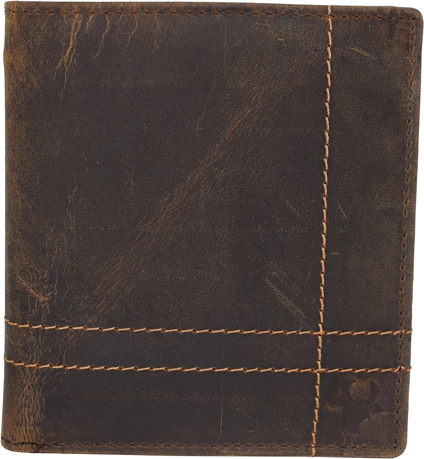 CAZORO Vintage Leather Slim Hipster Bifold Wallets for Men Large Bifold ...