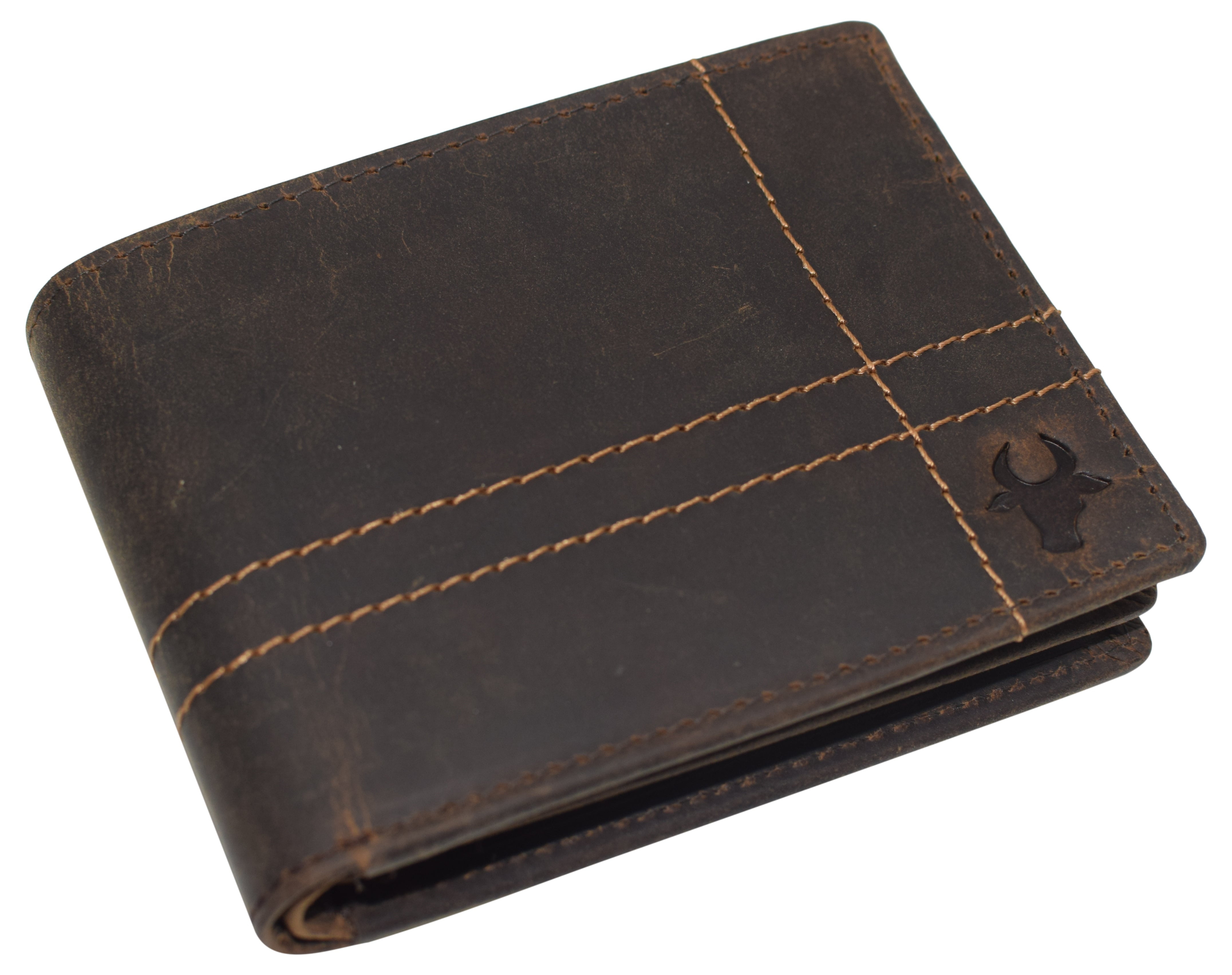 CAZORO Wallet for Mens Vintage Genuine Leather RFID Blocking Bifold Men ...