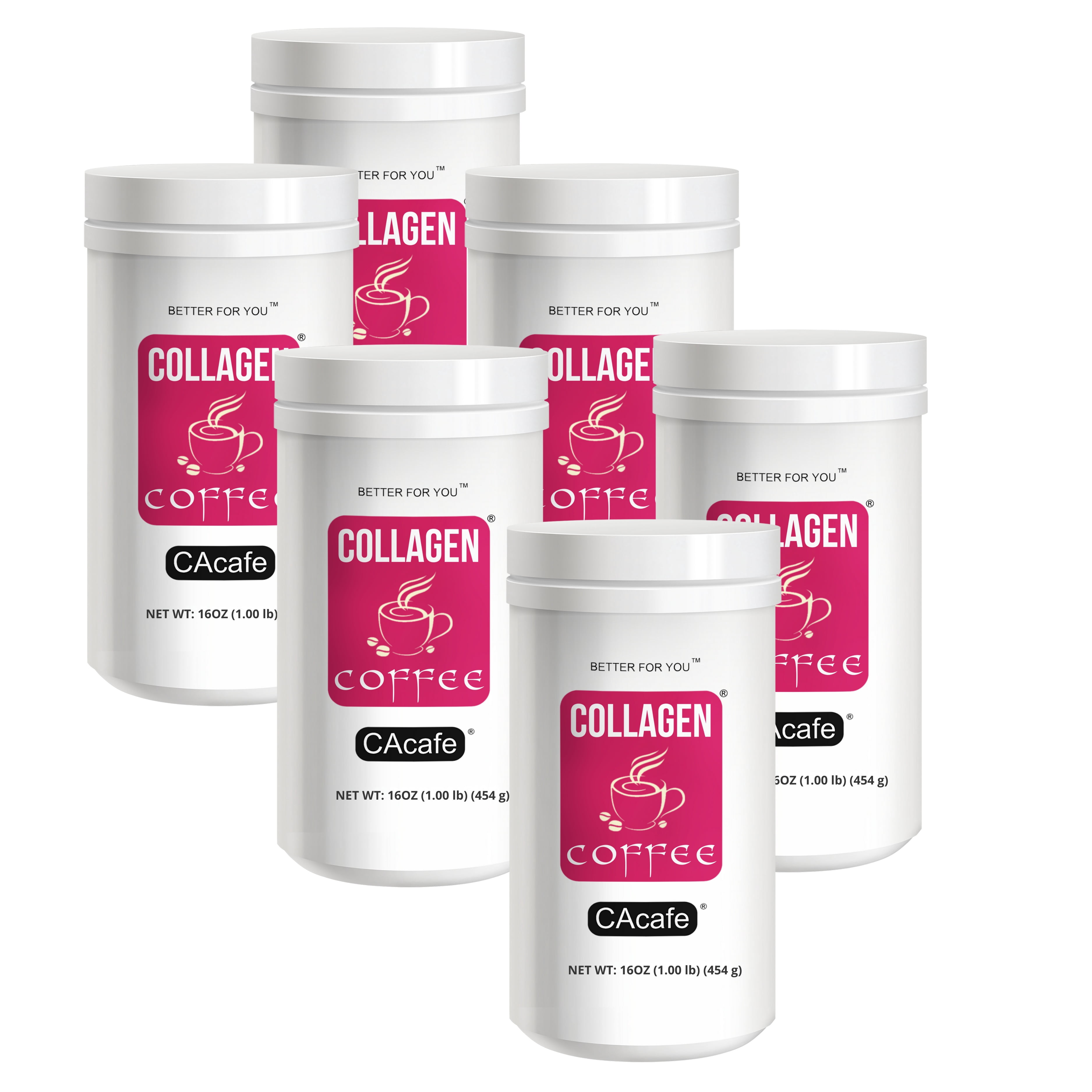 CAcafe Collagen Coffee Unsweetened, Premium Collagen and Coconut ...