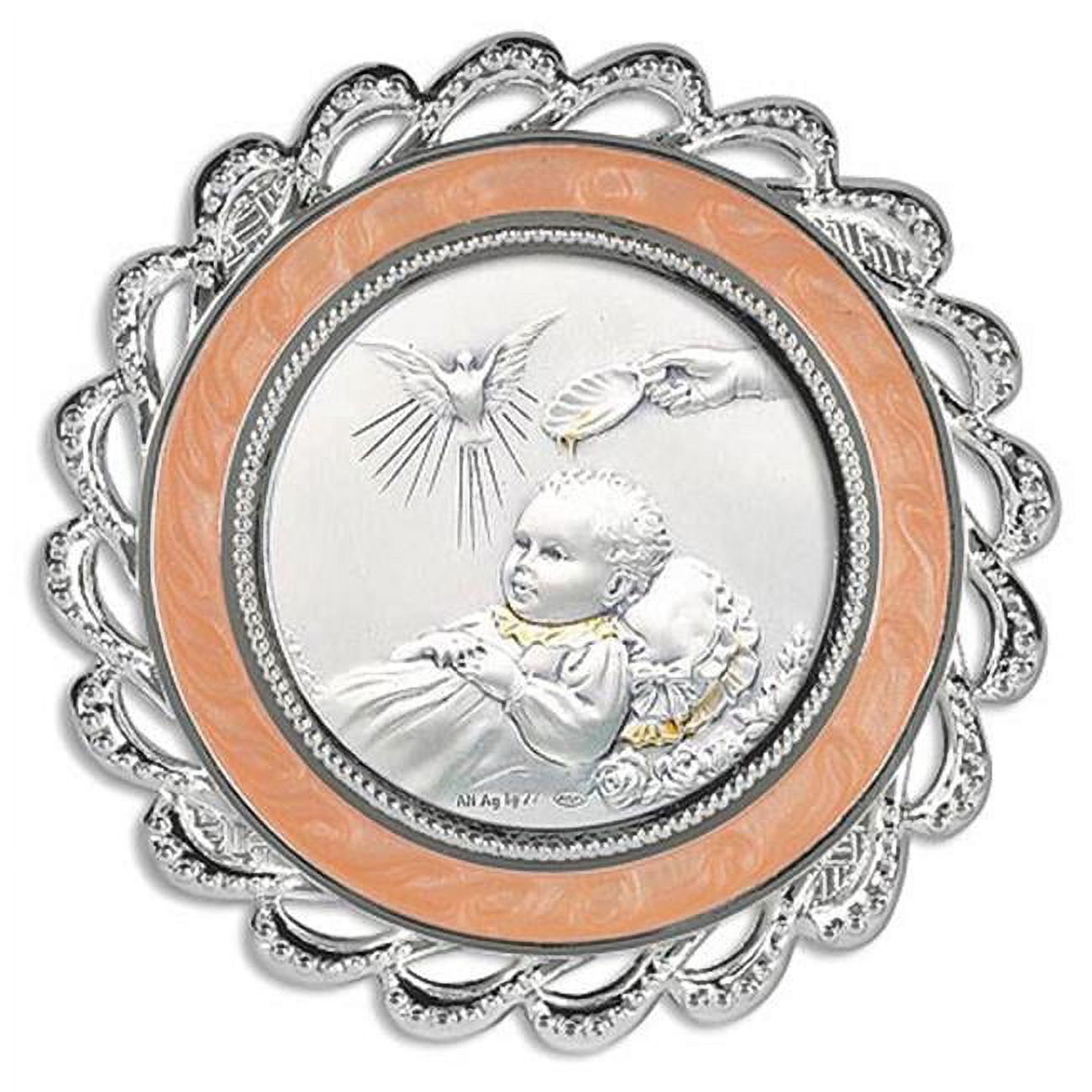 CB Catholic 10P-407 Salerni Crib Medal Frame - Pink Baptismal - Walmart.com