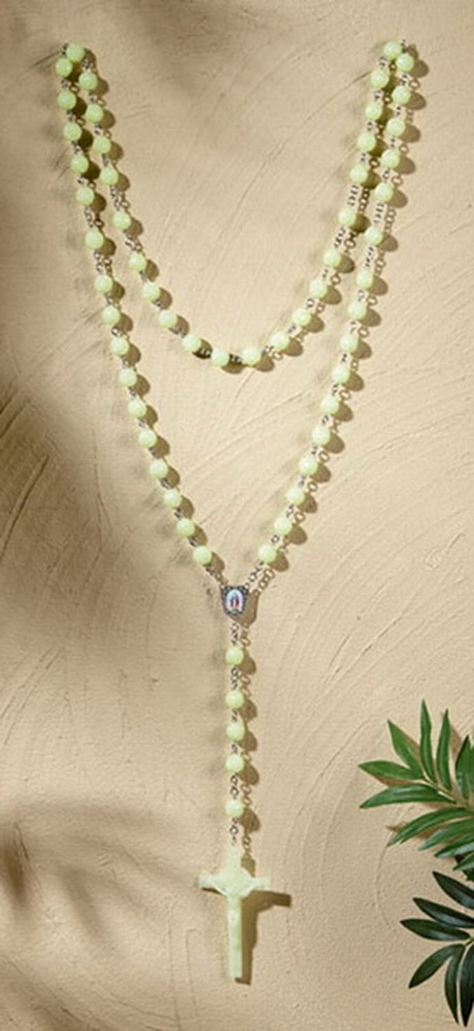 CB Catholic 56 in. GID Our Lady Grace Rose Wall Rosary - Walmart.com