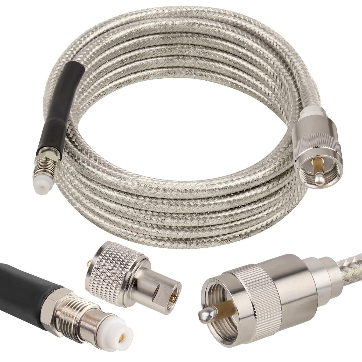 CB Coax Cable,RG8x Coaxial Cable 10ft,RG8X Stranded Core CB Antenna ...