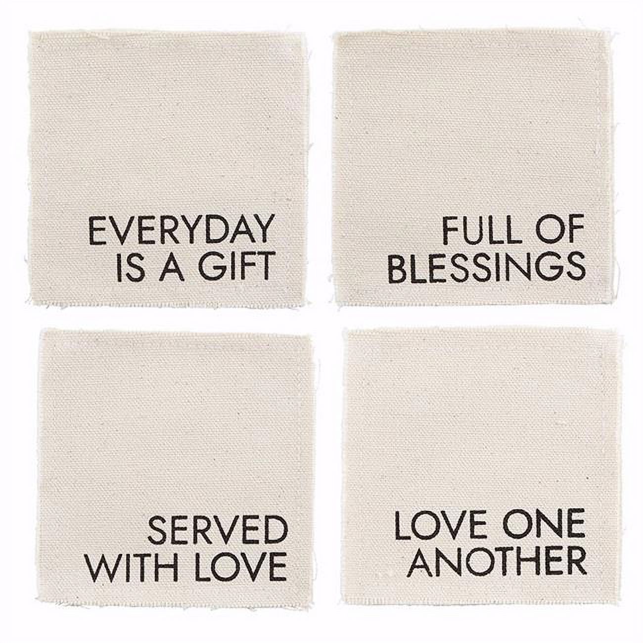 CB Gift 139266 4.25 in. Square Canvas Coaster Set - Pack of 4 - Walmart.com