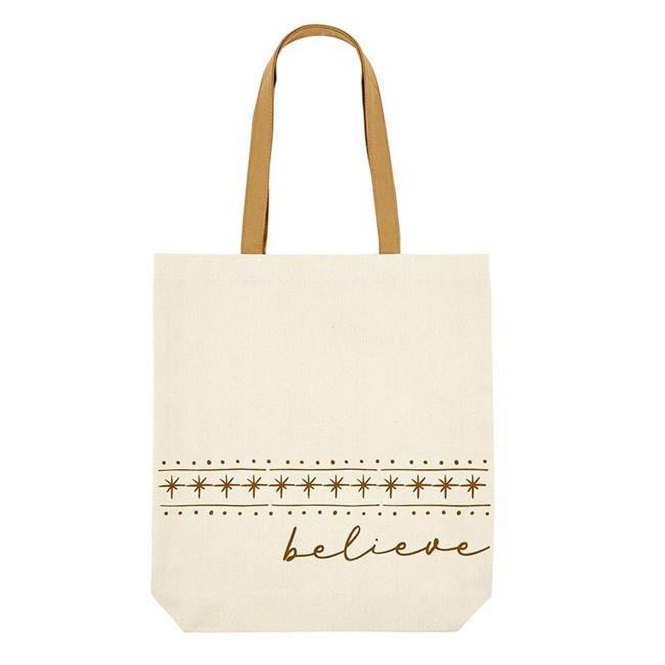 CB Gift 14.5 x 16 in. Canvas Tote - Believe with 3 in.Gusset - Walmart.com